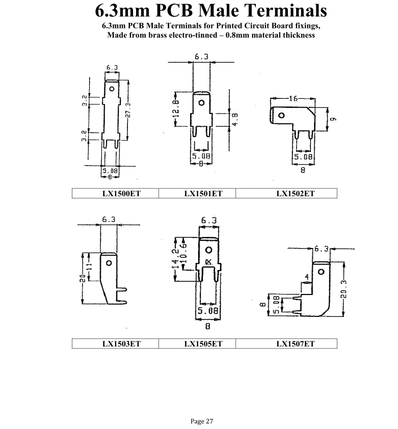 LX Electrical Accessories - Catalogue - Fret Lugs, Solder Tags, Weld ...